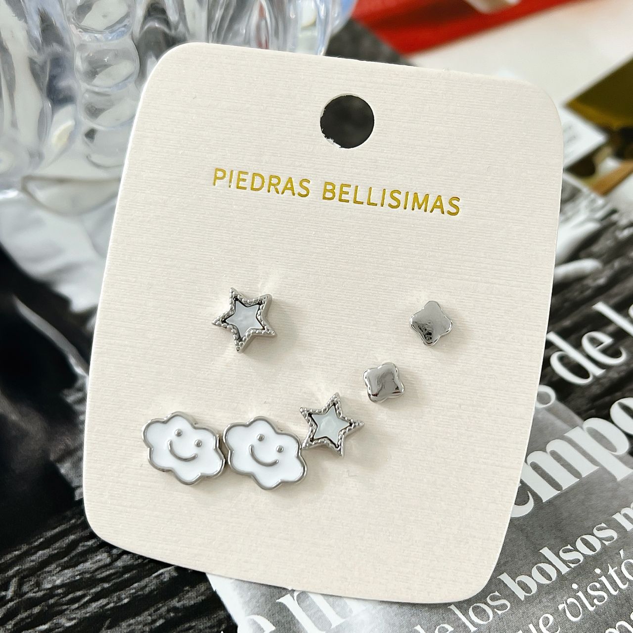 SET DE ZARCILLOS TOPITOS | ZARCILLOS DE FIGURAS - Piedras Bellisimas