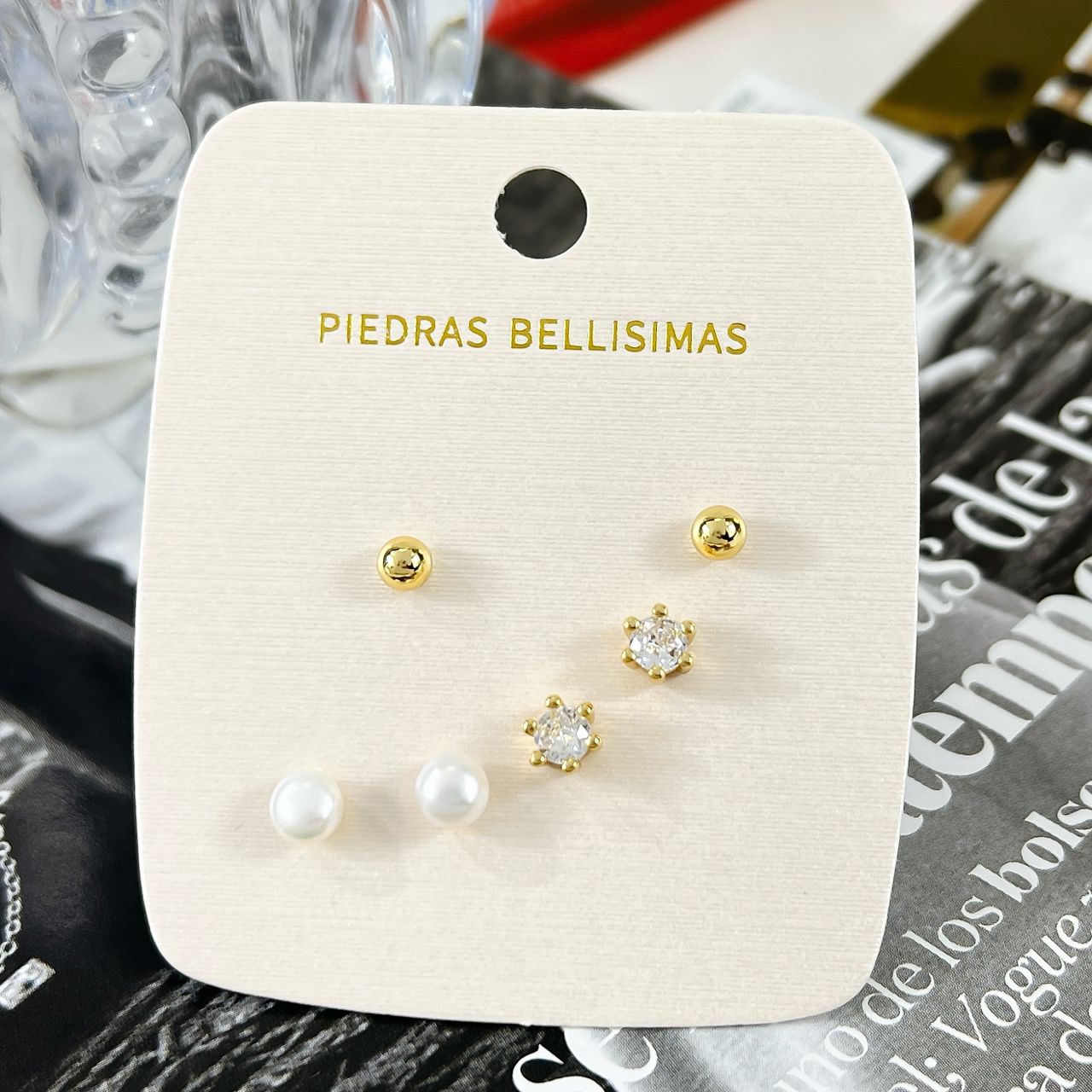 SET DE ZARCILLOS TOPITOS | ZARCILLOS DE FIGURAS - Piedras Bellisimas